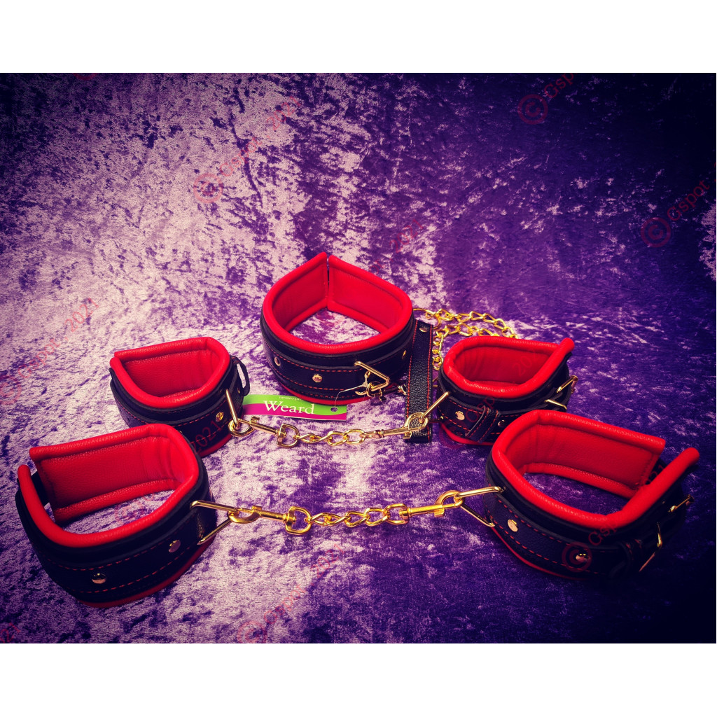 Collar And Full Cuff Set With Lead | GSpot Adult Variety Store